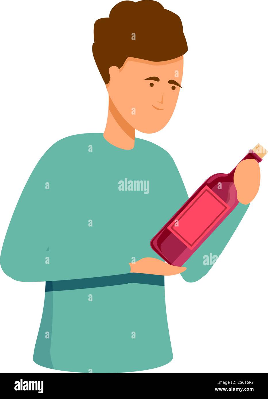 Sommelier icon cartoon vector. Glass alcohol. Holding bottle. Sommelier ...