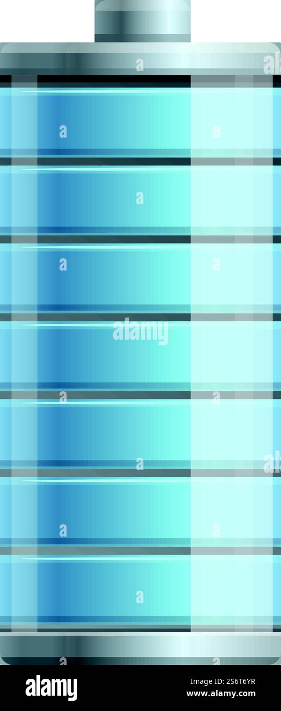 Full battery icon cartoon vector. Energy charge. Electric level. Full ...