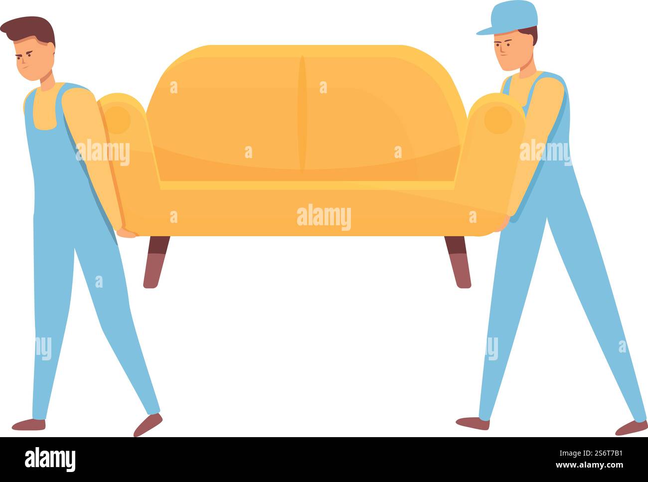 Move sofa icon cartoon vector. House relocation. Truck cargo. Move sofa ...