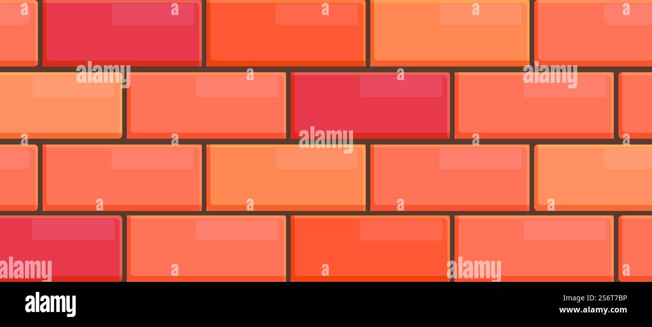 Brick wall icon cartoon vector. Cement construction. Red worker. Brick ...