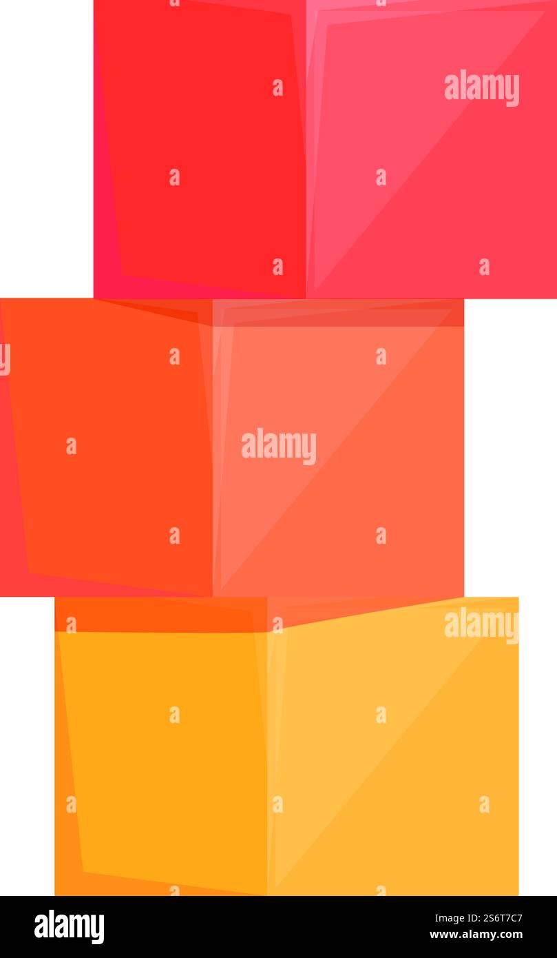 Cube tower icon cartoon vector. Step box. Building toy. Cube tower icon ...