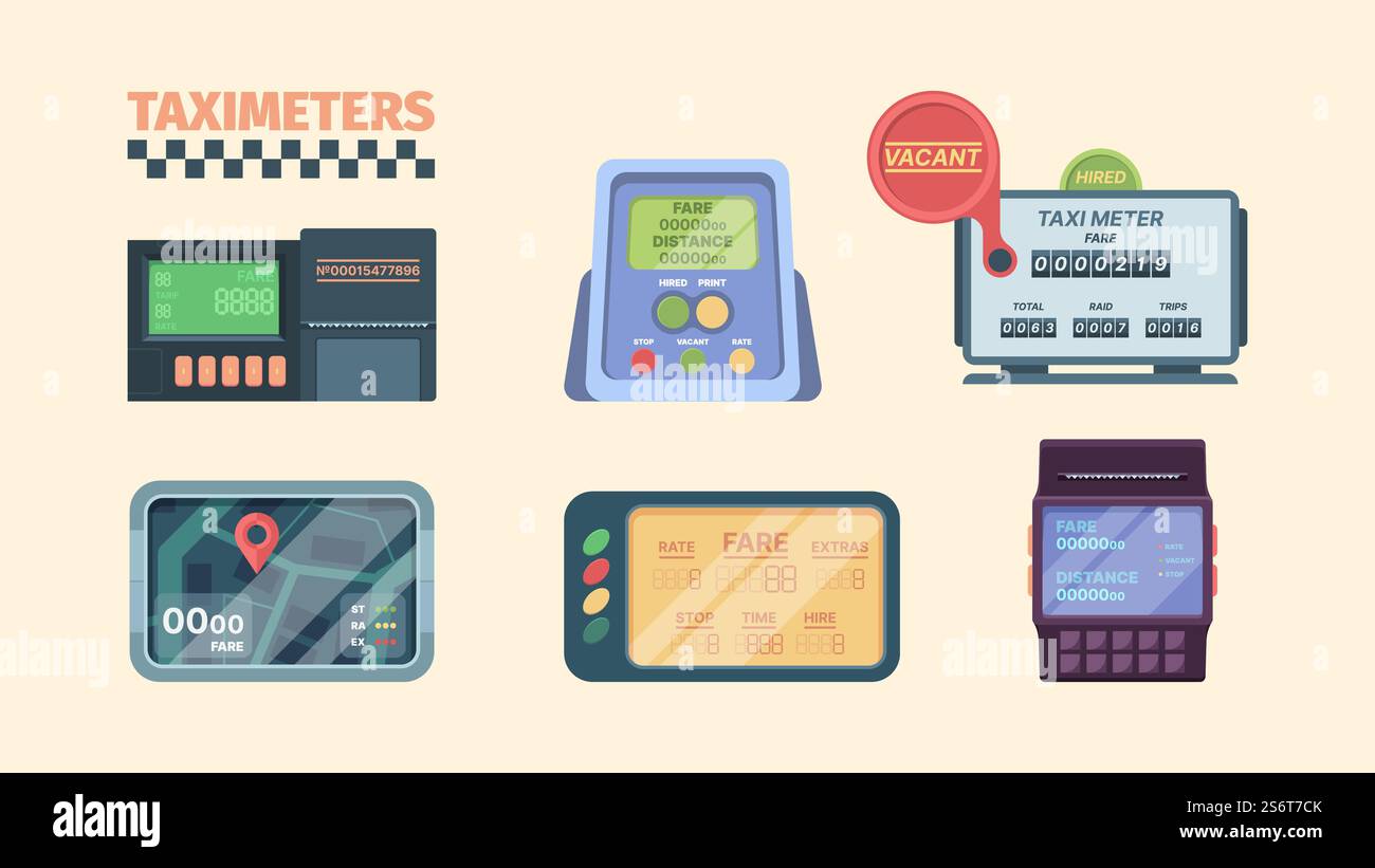 Taximeter. Display in car with speeding detection for cash money auto ...