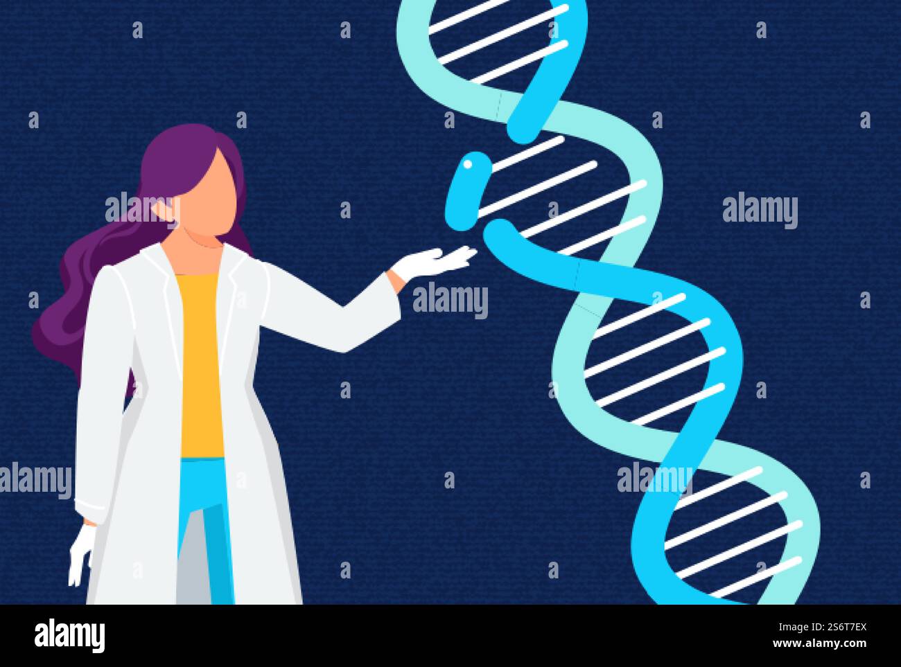 Research lab concept. DNA laboratory, female genetic scientist. Doctor ...