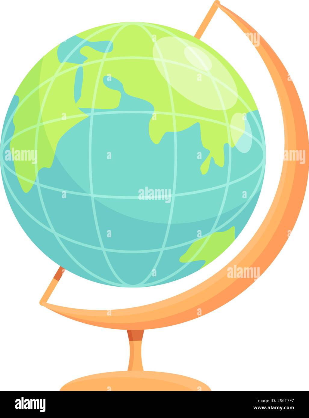 School globe icon cartoon vector. World map. Planet stand. School globe ...