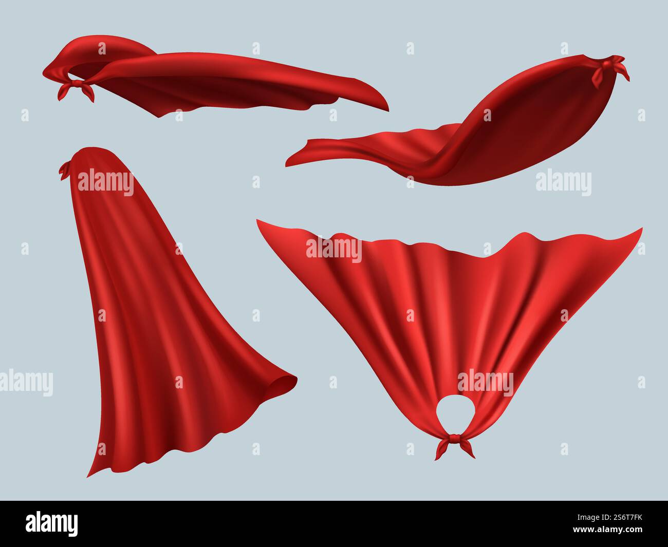 Hero red cape. Masquerade textile costume cape from silk fashion ...