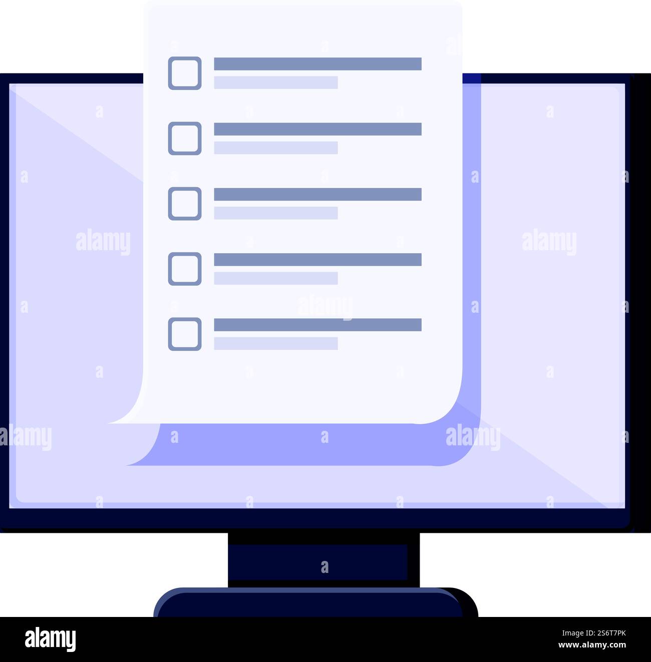 Monitor exam online icon cartoon vector. Computer test. School survey ...