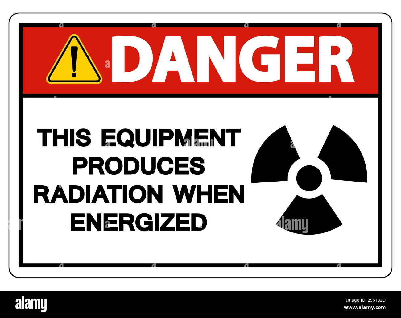 Danger This equipment produces radiation when energized Symbol Sign On ...