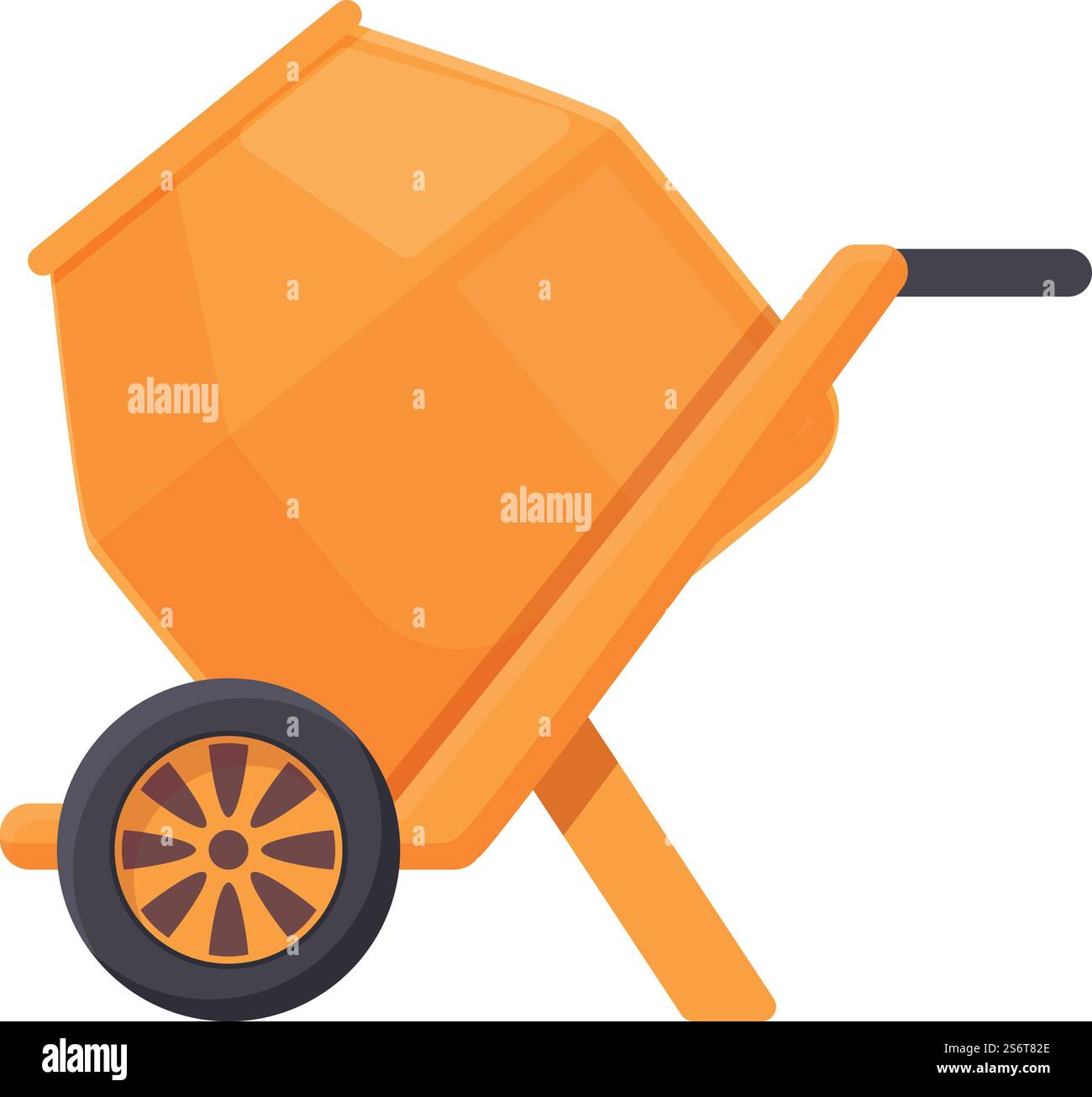 Handle concrete mixer icon cartoon vector. Cement truck. Machine ...