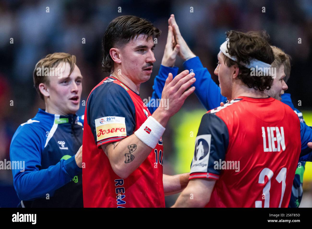 250117 Simen Ulstad Lyse and Kasper Thorsen Lien of Norway celebrate ...