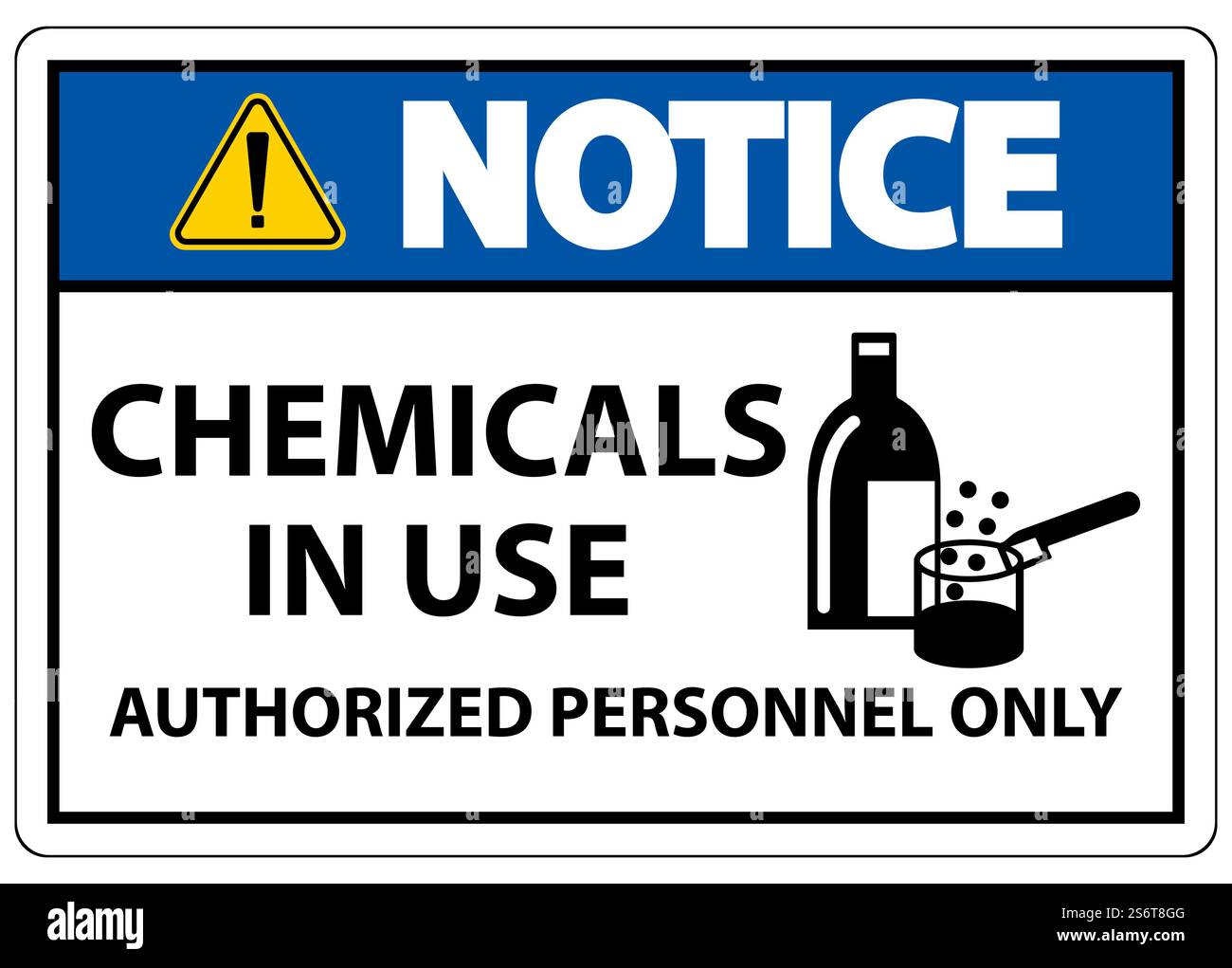 Notice Chemicals In Use Symbol Sign On White Background Stock Vector ...