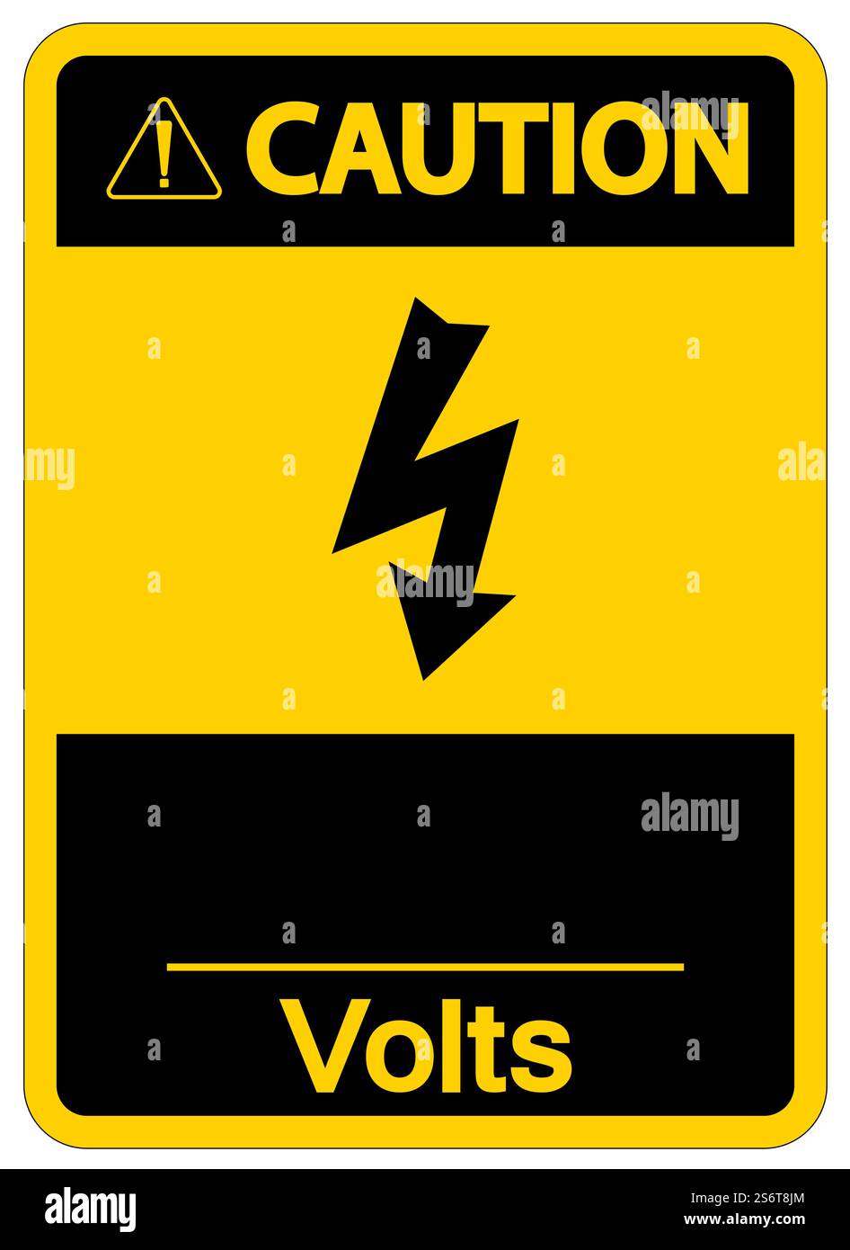 Caution Volts Symbol Sign On White Background Stock Vector Image & Art ...