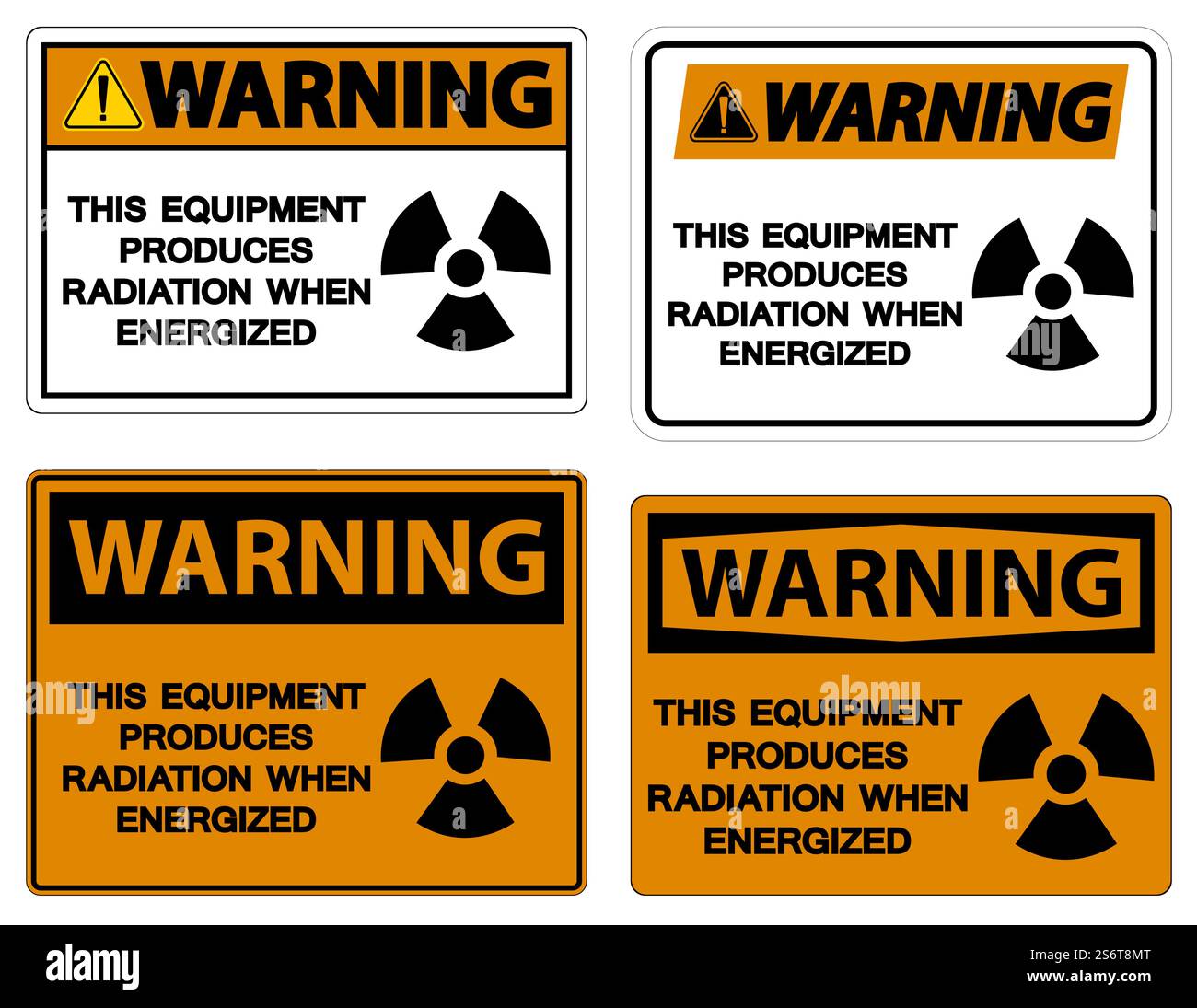 Warning This equipment produces radiation when energized Symbol Sign On ...