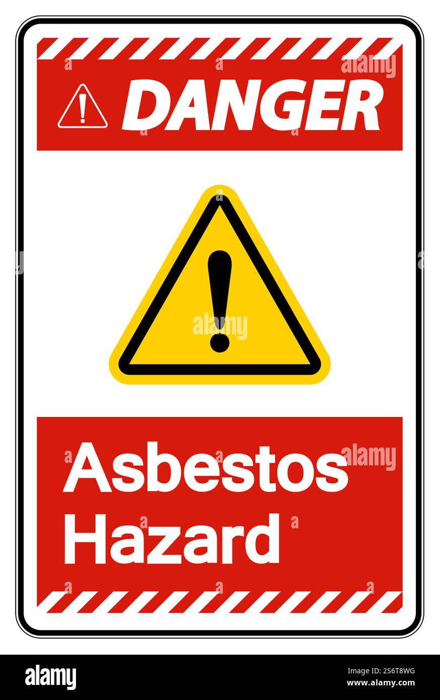 Danger Asbestos Hazard Symbol Sign On White Background Stock Vector ...