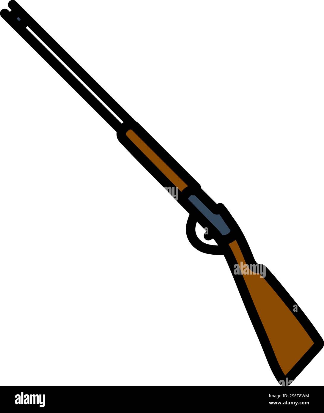 Icon Of Hunting Gun. Editable Bold Outline With Color Fill Design ...