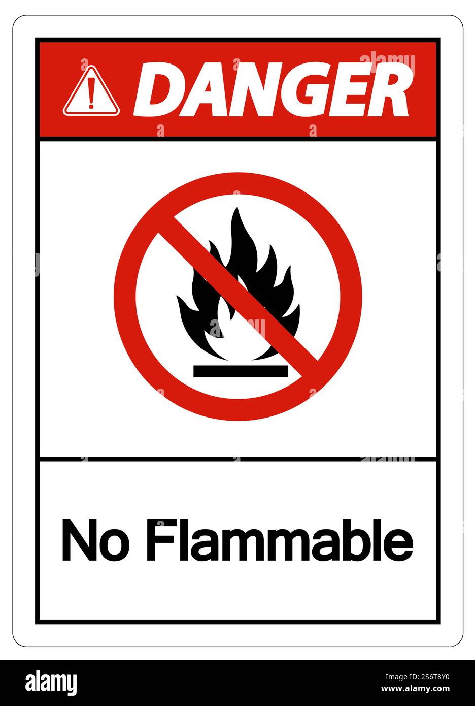 Danger No Flammable Symbol Sign On White Background Stock Vector Image ...
