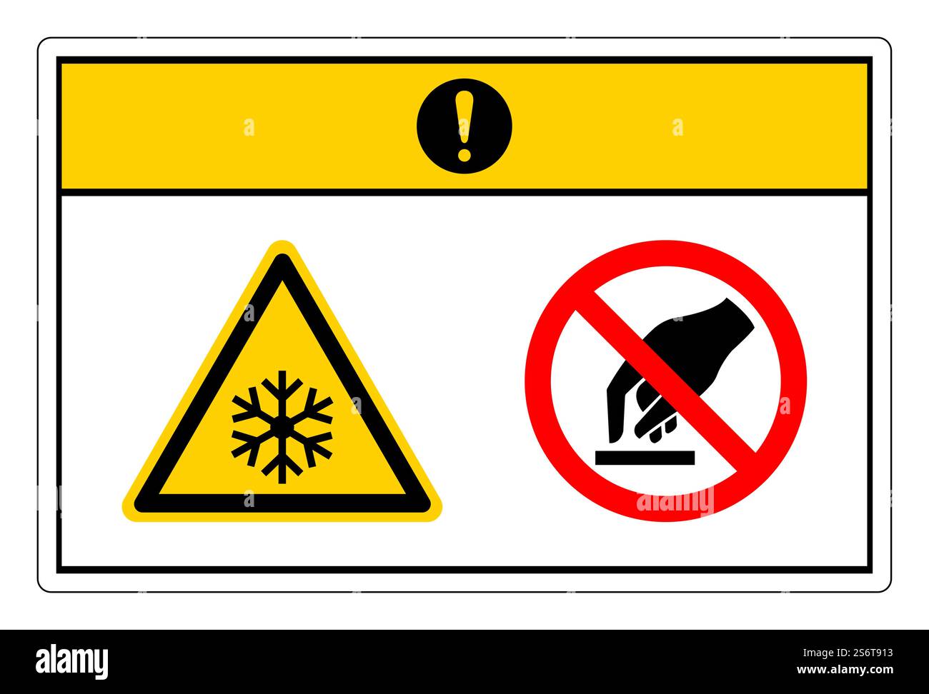 Caution Extremely Cold Surface Do Not Touch Symbol Sign On White ...