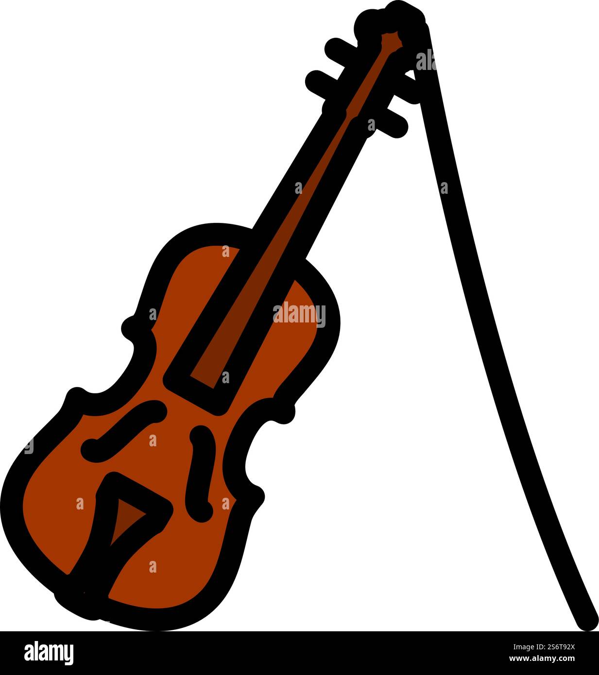 Violin Icon. Editable Bold Outline With Color Fill Design. Vector ...