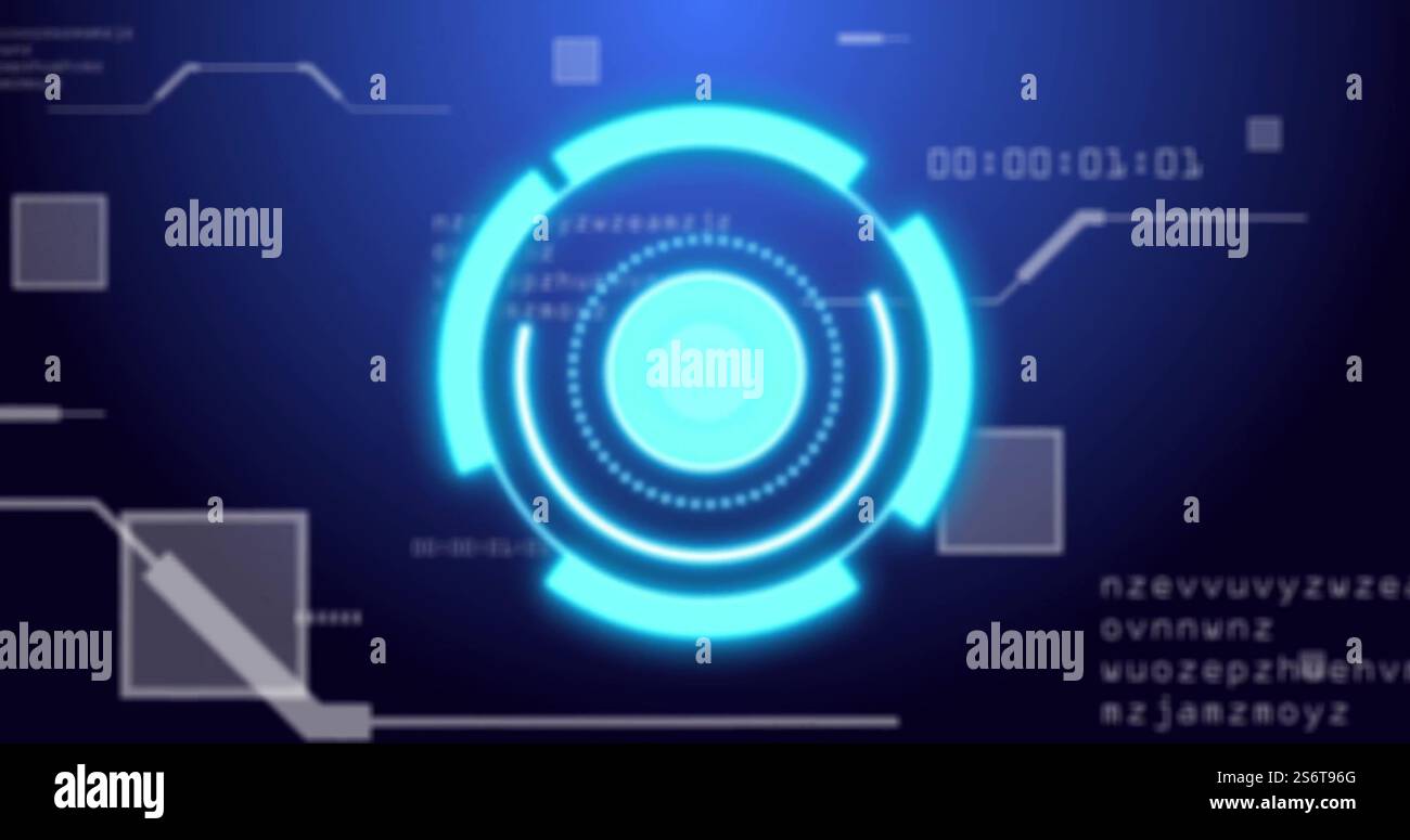 Image of scope, binary coding and data processing over black background Stock Photo - Alamy