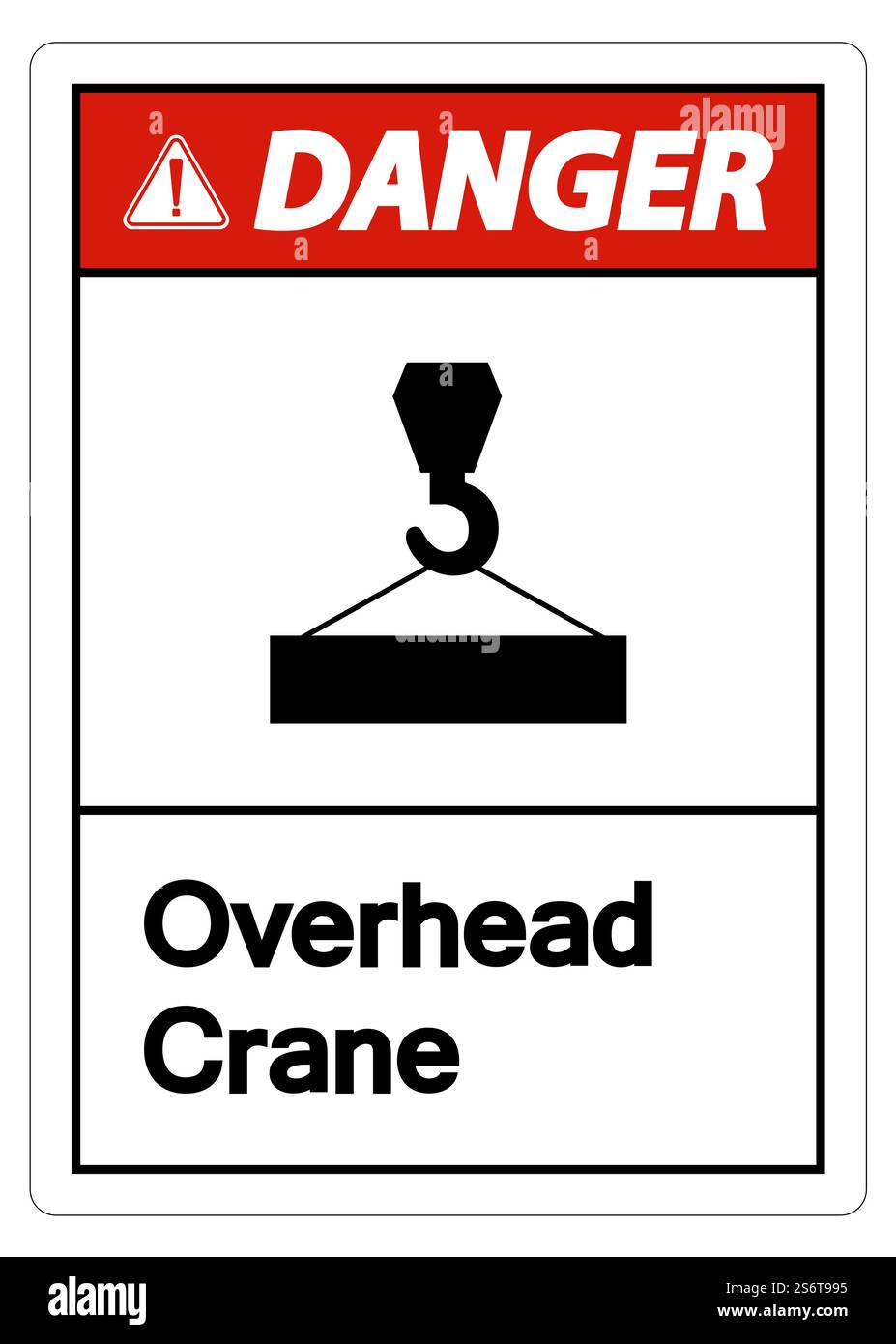 Danger Overhead Crane Symbol Sign On White Background Stock Vector ...
