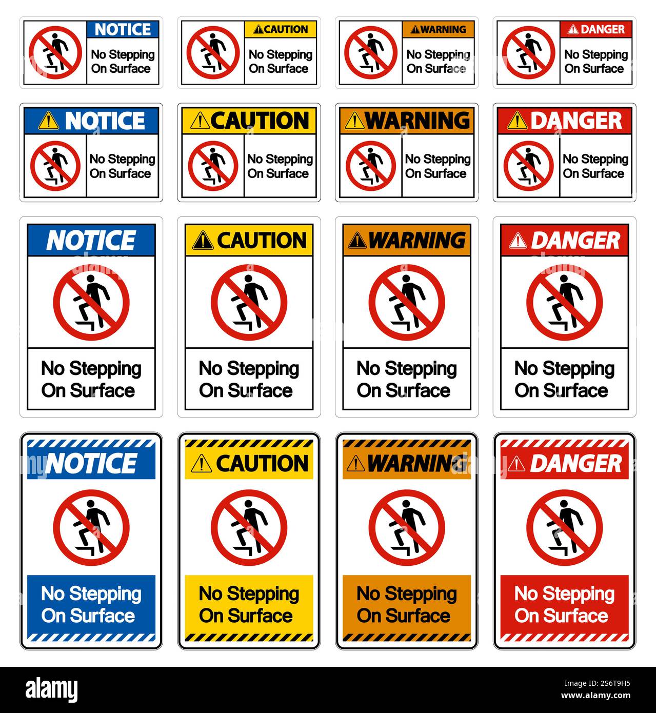 Warning No Stepping On Surface Symbol Sign Stock Vector Image & Art - Alamy