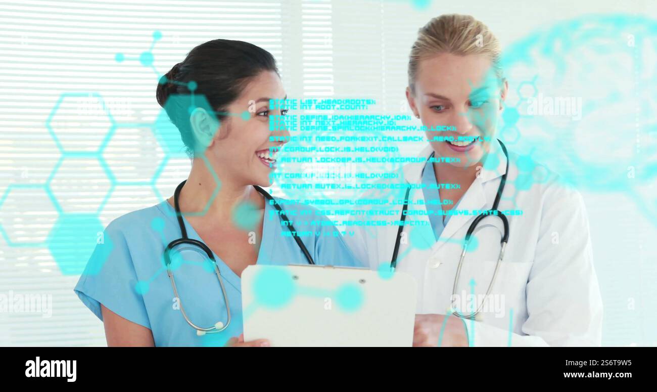 Image of data processing with brains and molecules over diverse female ...