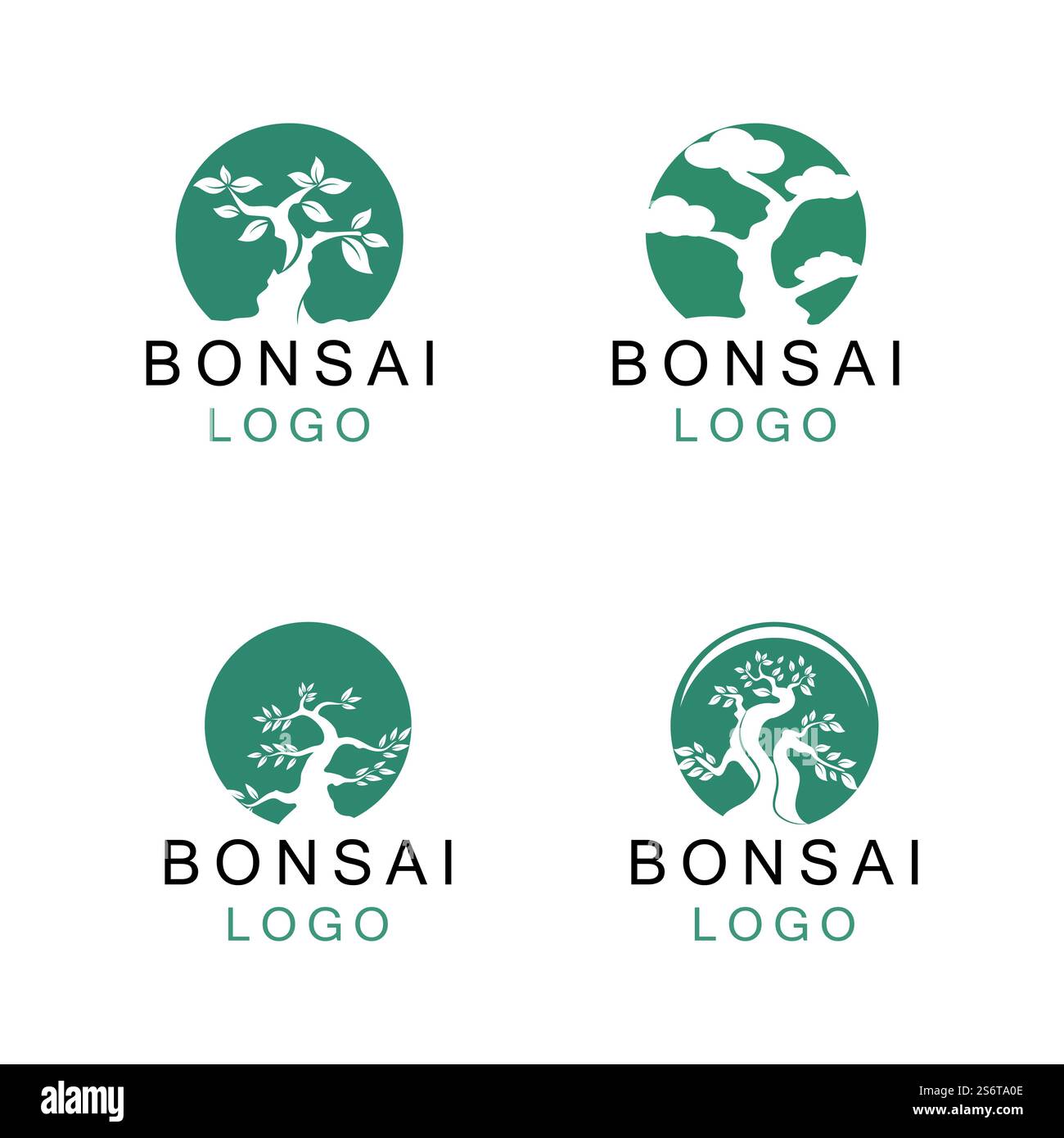 Oriental Bonsai Art, Japanese Mini Small Plant Tree on Pot Silhouette ...