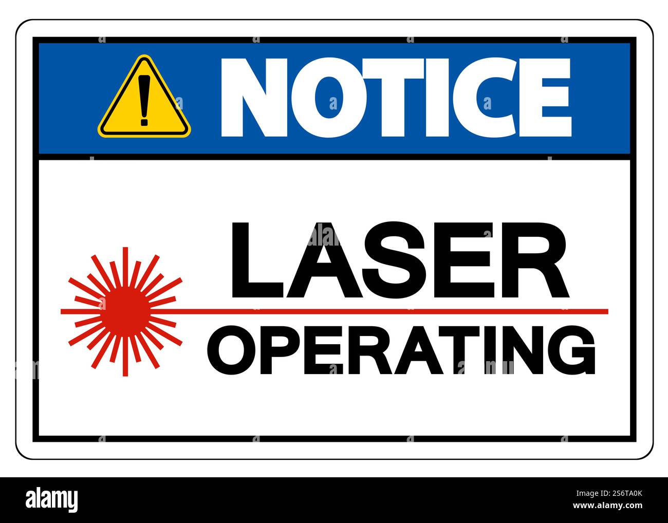 Notice Safety Sign Laser Operating On White Background Stock Vector ...