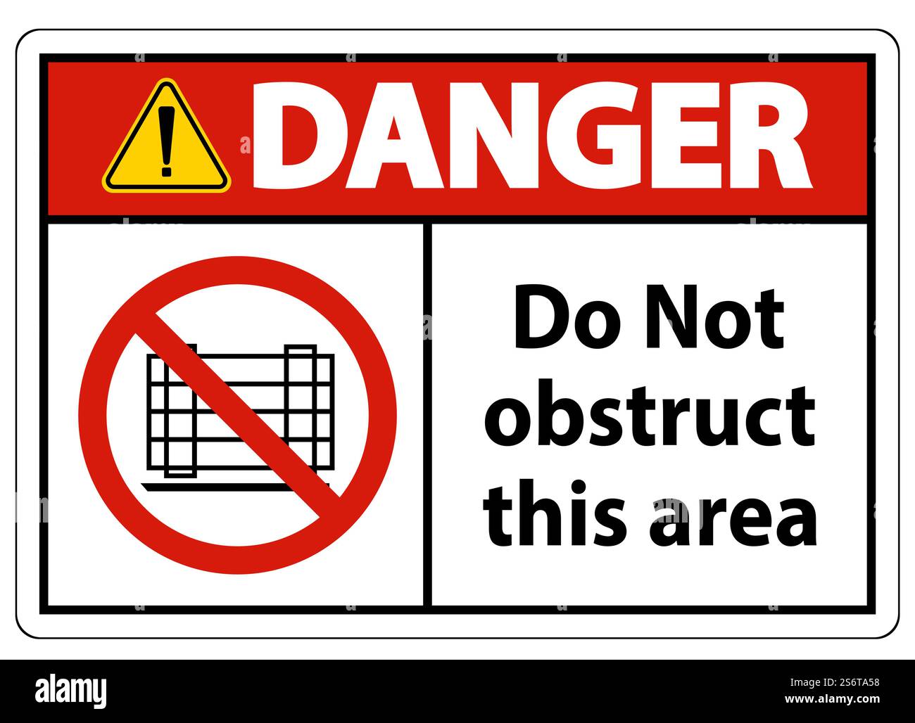 Danger Do Not Obstruct This Area Signs Stock Vector Image & Art - Alamy