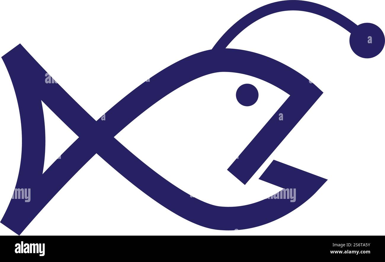 Angler fish logo illustration vector flat design Stock Vector Image ...