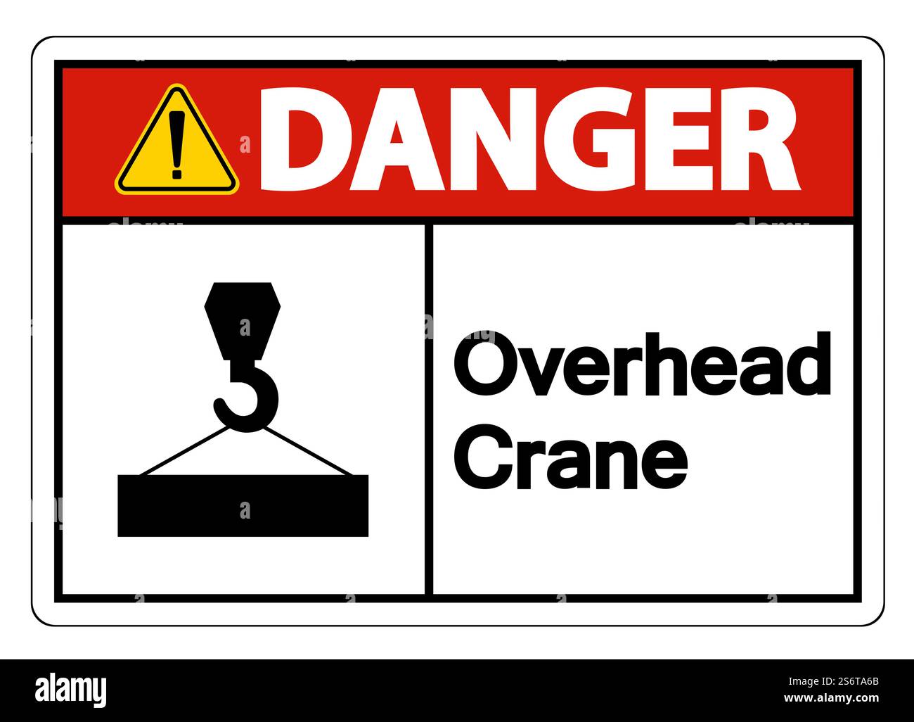 Danger Overhead Crane Symbol Sign On White Background Stock Vector ...