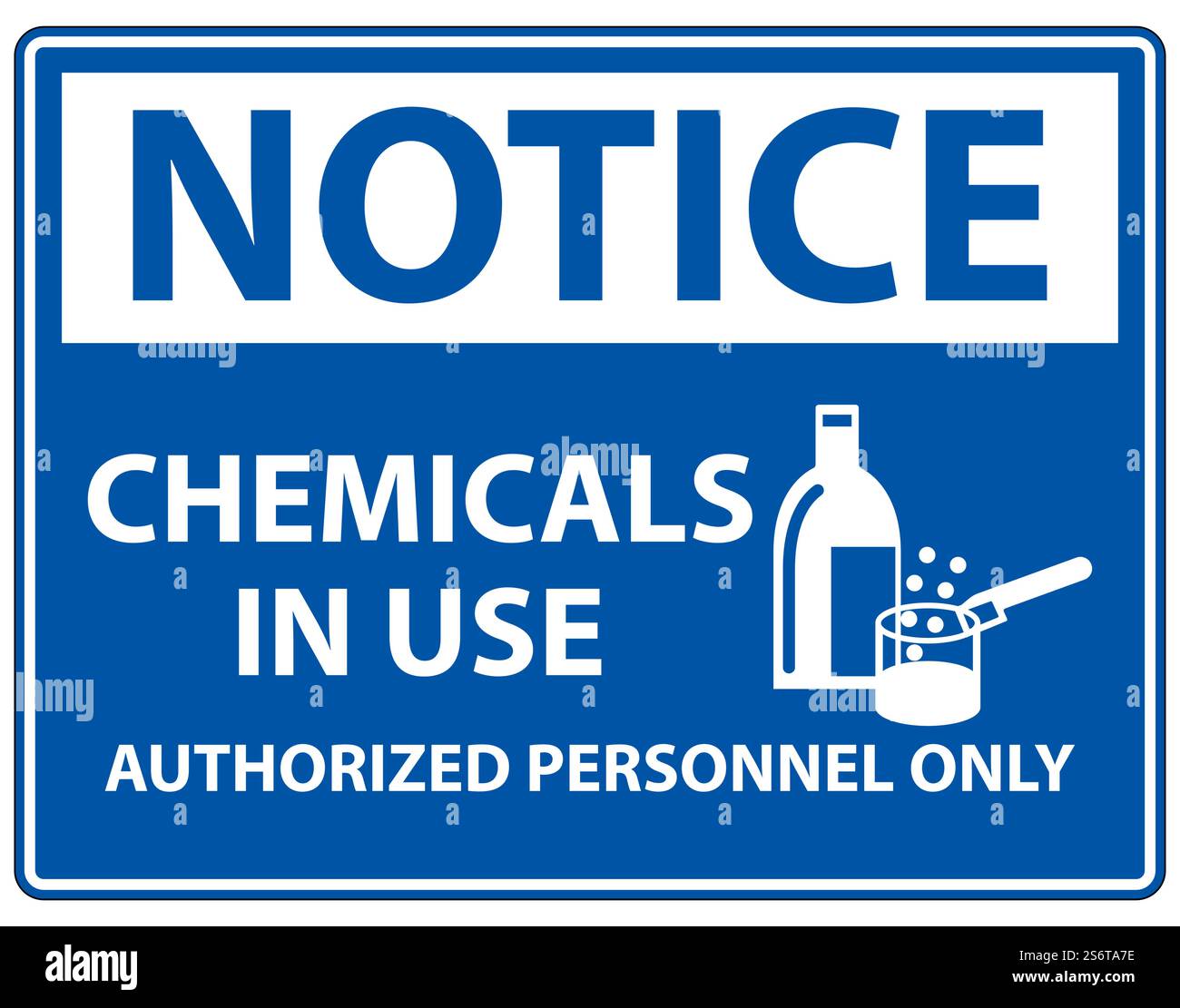 Notice Chemicals In Use Symbol Sign On White Background Stock Vector ...
