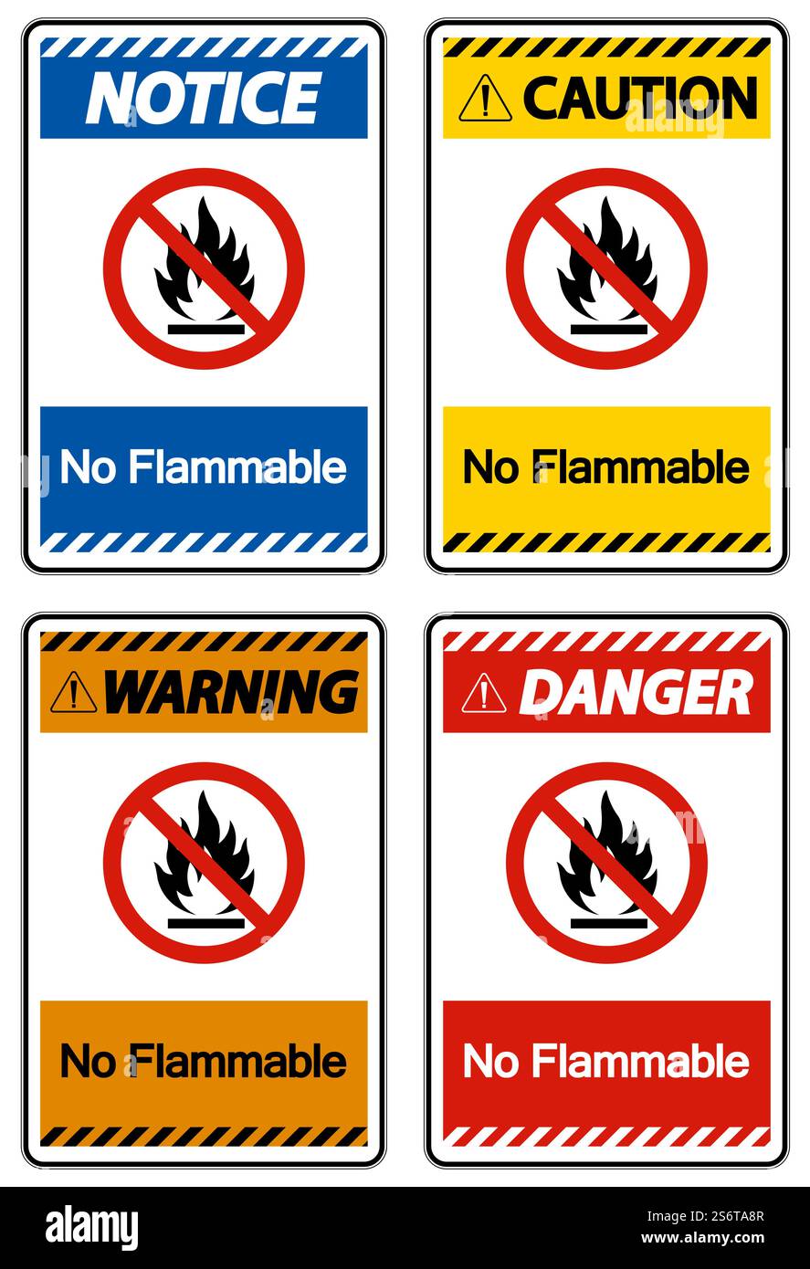 Warning No Flammable Symbol Sign On White Background Stock Vector Image ...