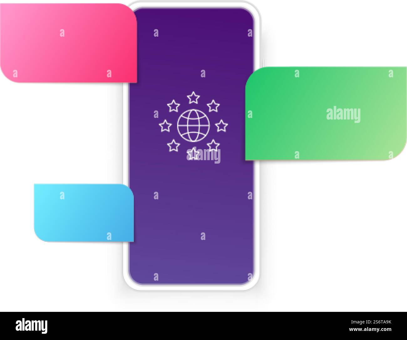 Realistic smartphone mockup. Isolated white phone with bright speech ...