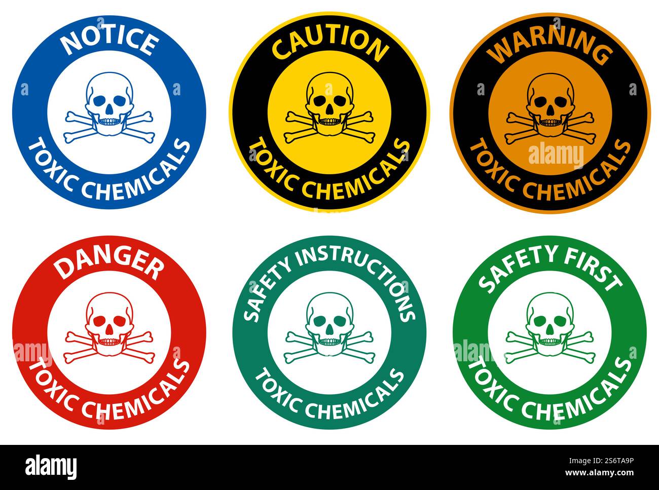Danger Toxic Chemicals Symbol Sign On White Background Stock Vector ...