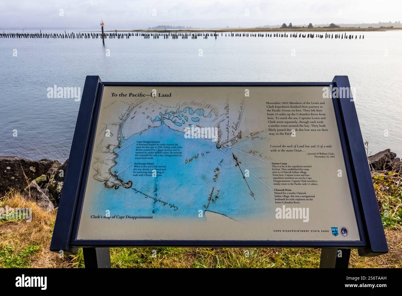 Clark's map of Cape Disappointment in Cape Disappointment State Park ...