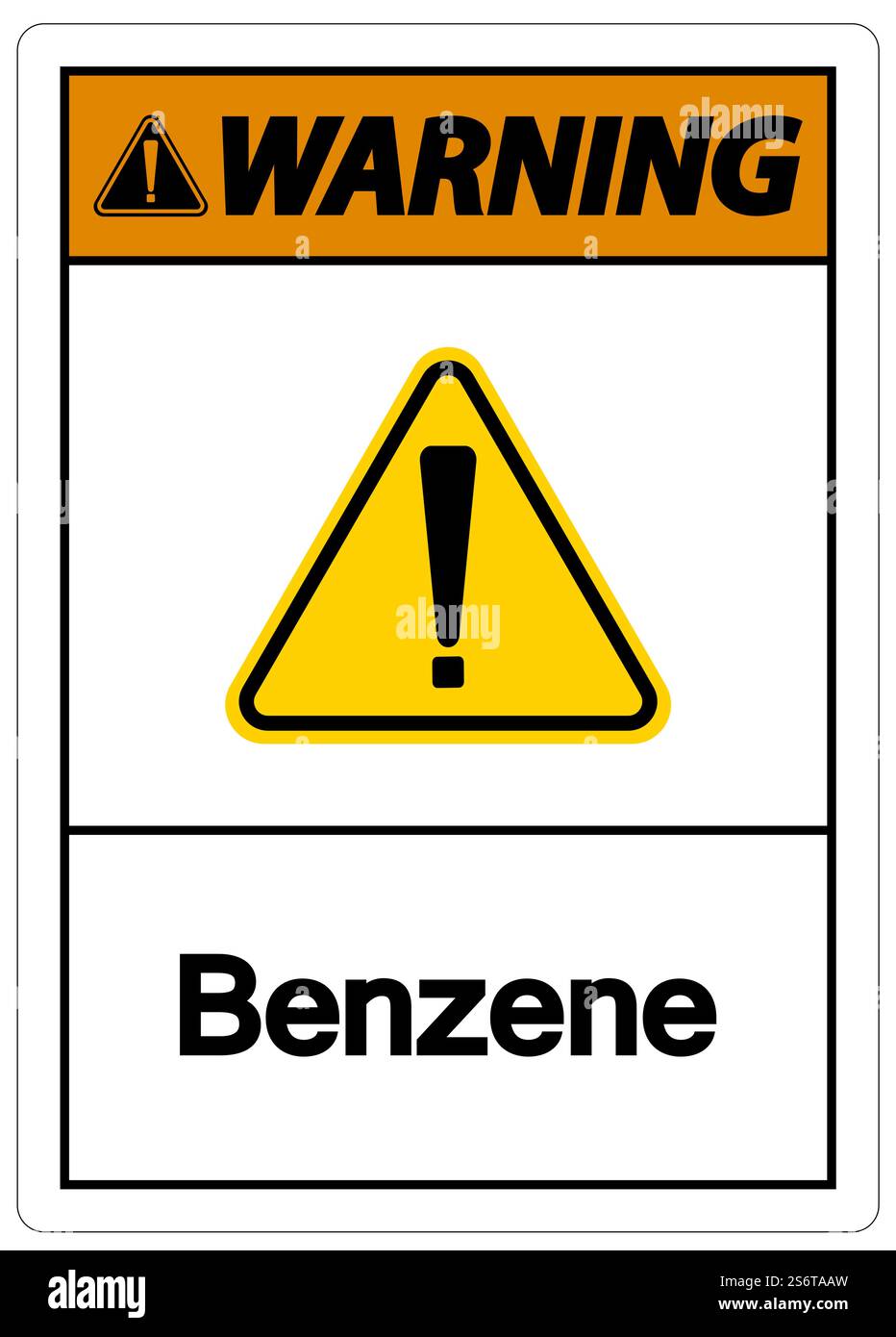 Warning Benzene Symbol Sign On White Background Stock Vector Image ...
