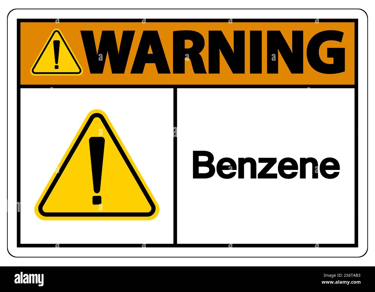 Warning Benzene Symbol Sign On White Background Stock Vector Image ...