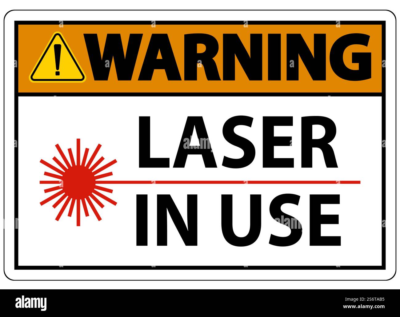 Warning Laser In Use Symbol Sign On White Background Stock Vector Image ...