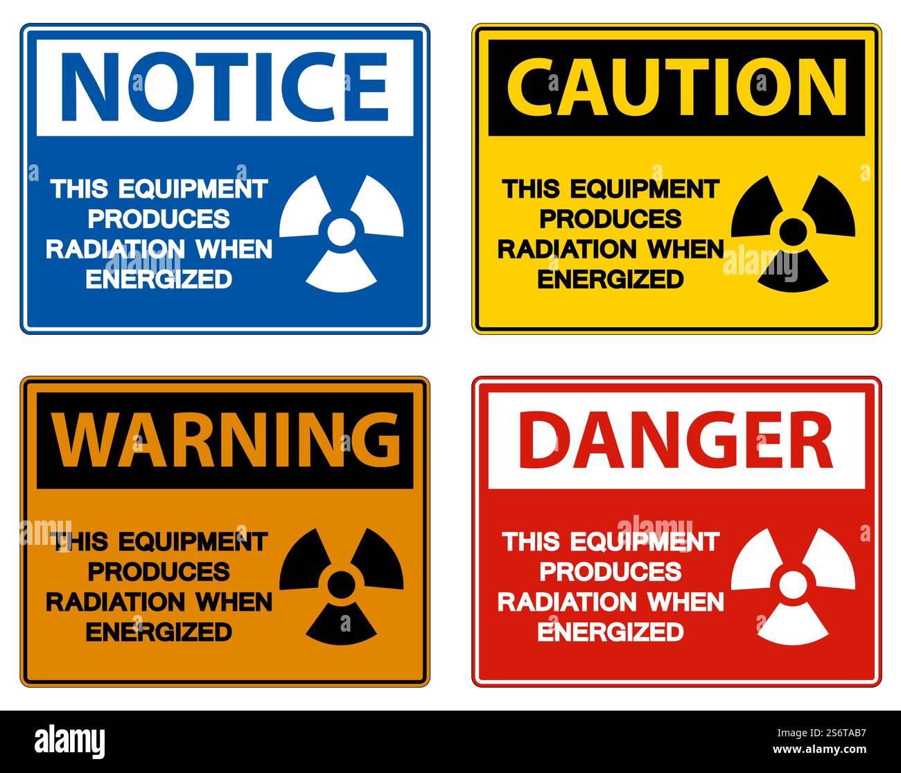 Danger This equipment produces radiation when energized Symbol Sign On ...