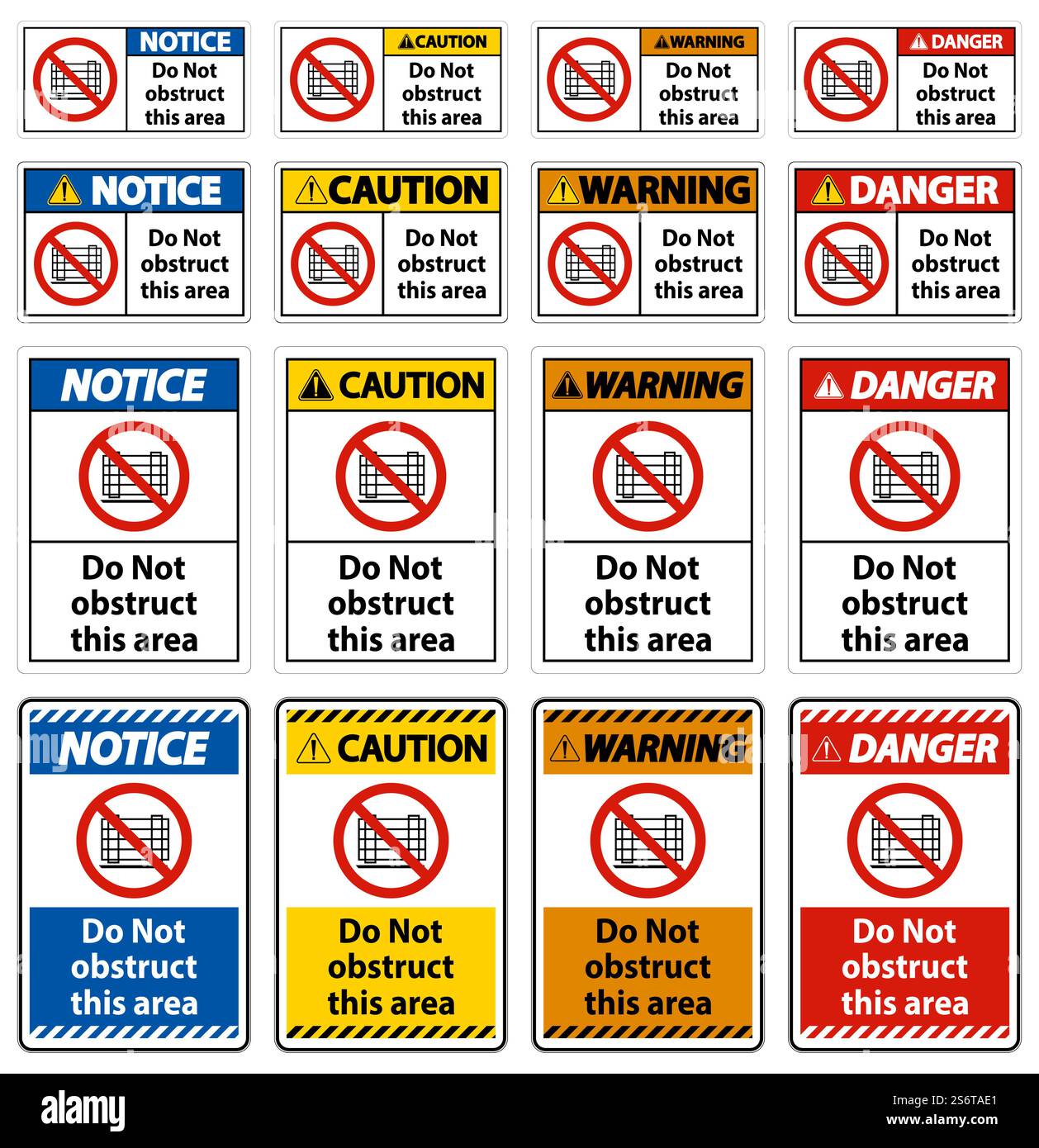 Warning Do Not Obstruct This Area Signs Stock Vector Image & Art - Alamy