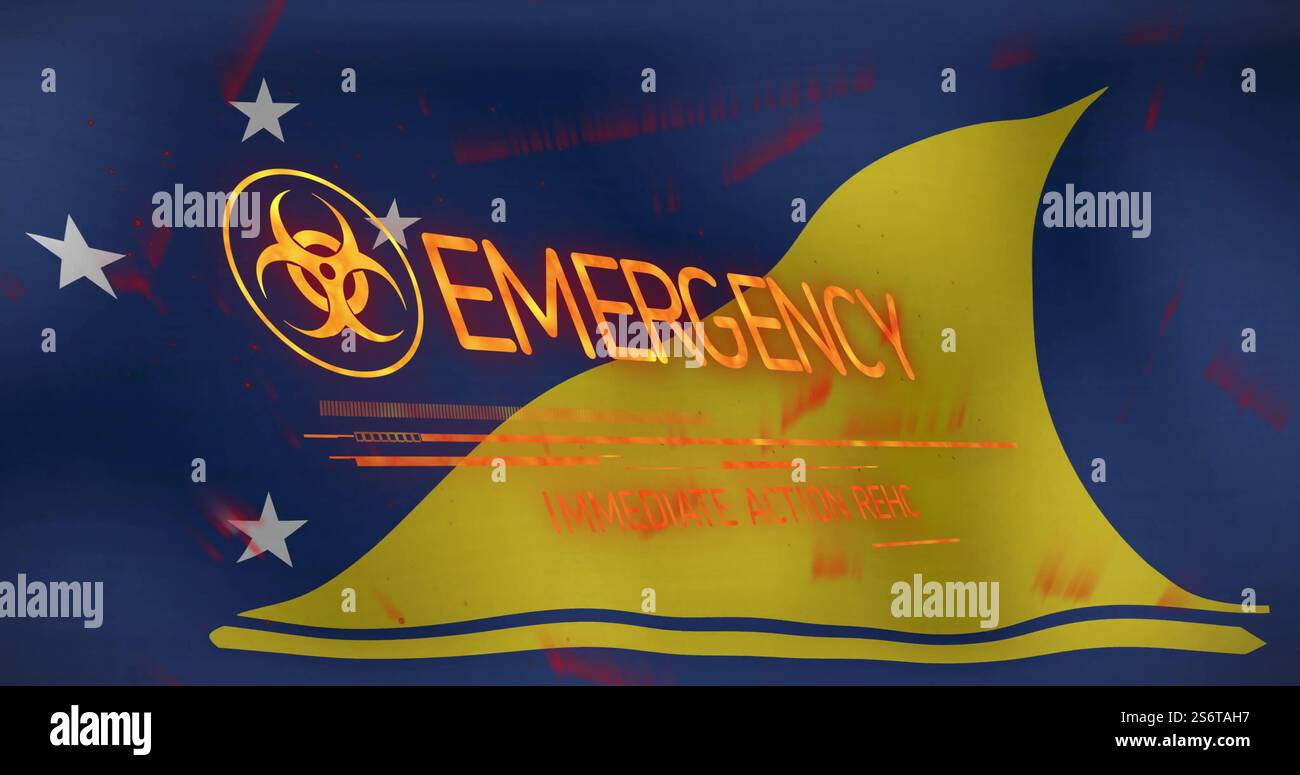 Emergency warning image with biohazard symbol and Immediate Action ...