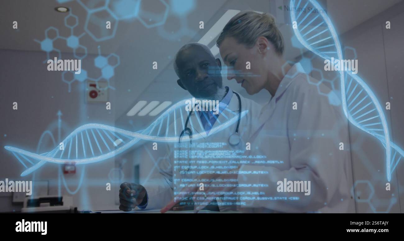 Discussing patient data doctors dna hi-res stock photography and images ...