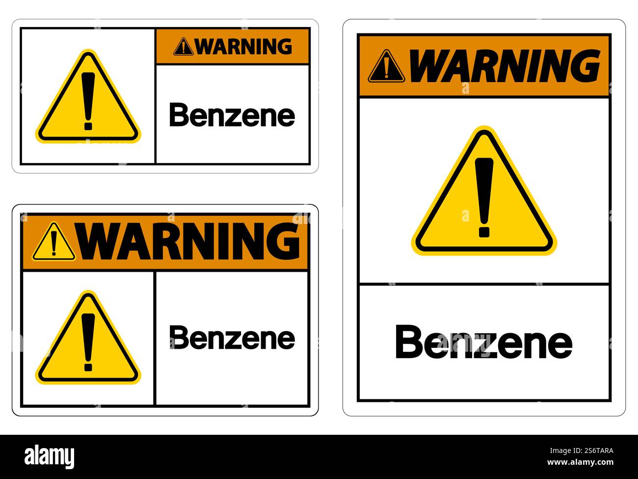 Warning Benzene Symbol Sign On White Background Stock Vector Image ...