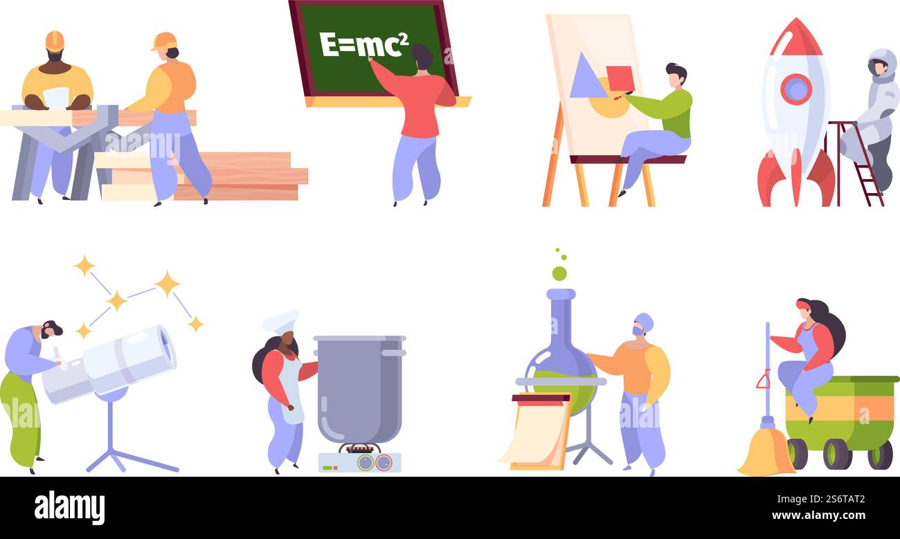 Uniform professional people. Labour persons chef teacher various ...