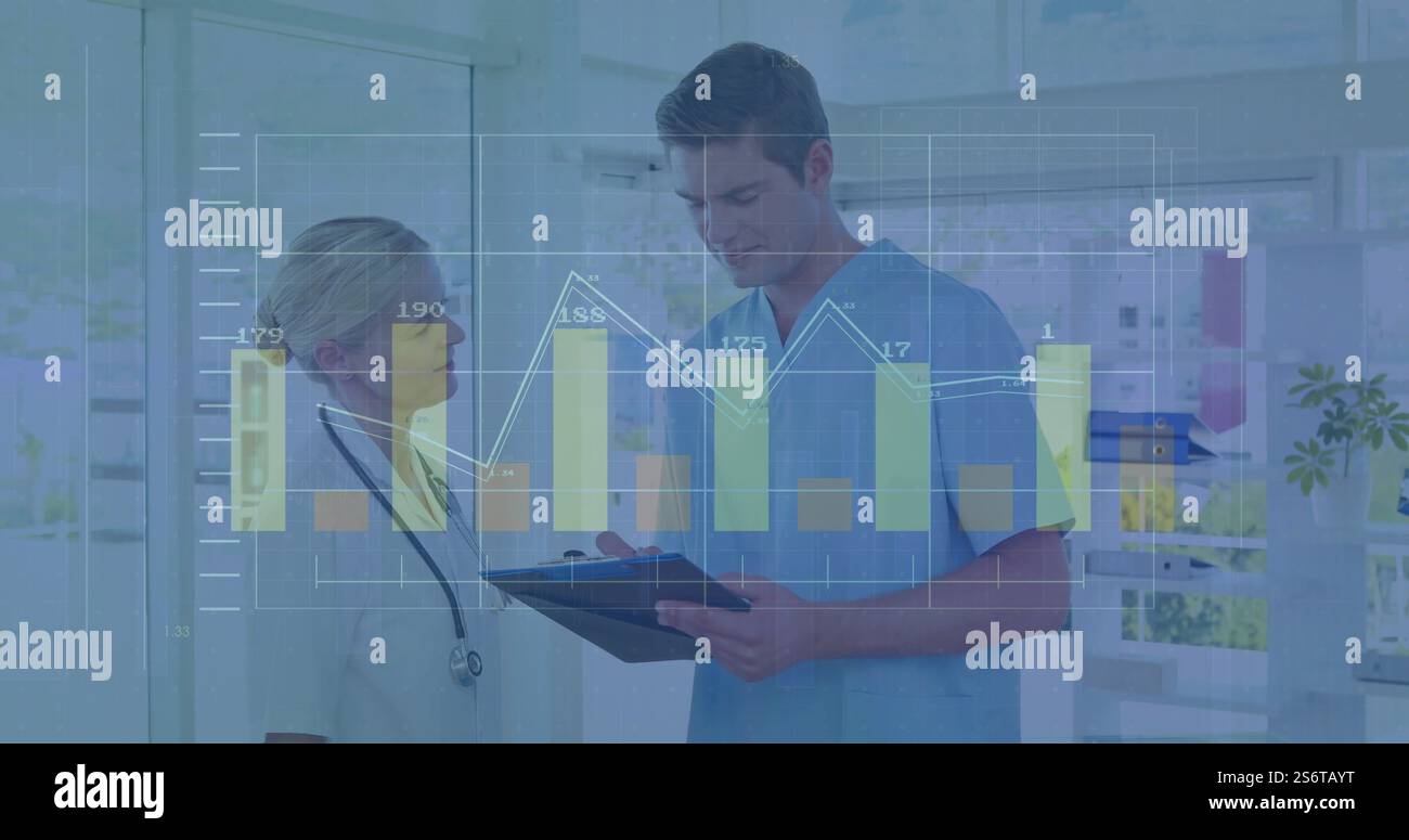 Doctors discussing patient chart over hi-res stock photography and ...
