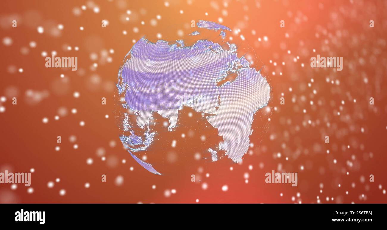 Image of dna strand over globe on orange background Stock Photo - Alamy