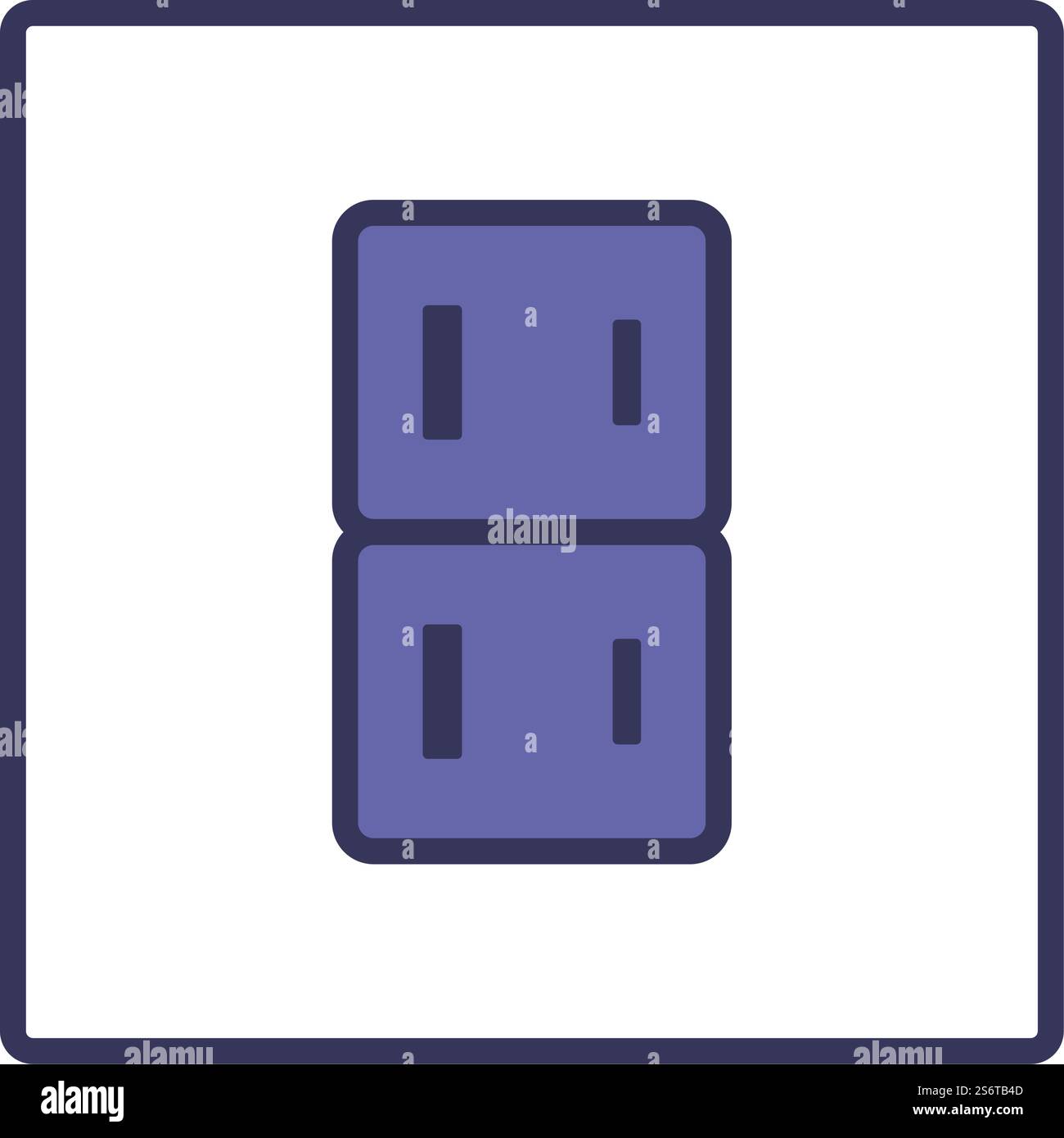 Japan Electrical Socket Icon. Editable Bold Outline With Color Fill ...