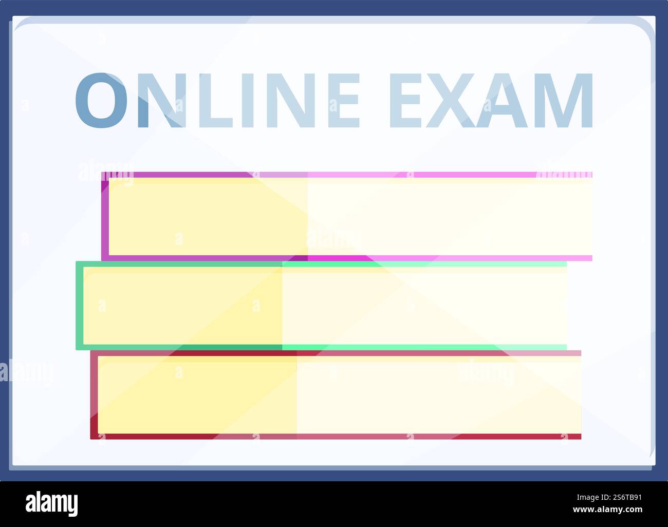 Online education icon cartoon vector. Exam test. Digital form. Online ...