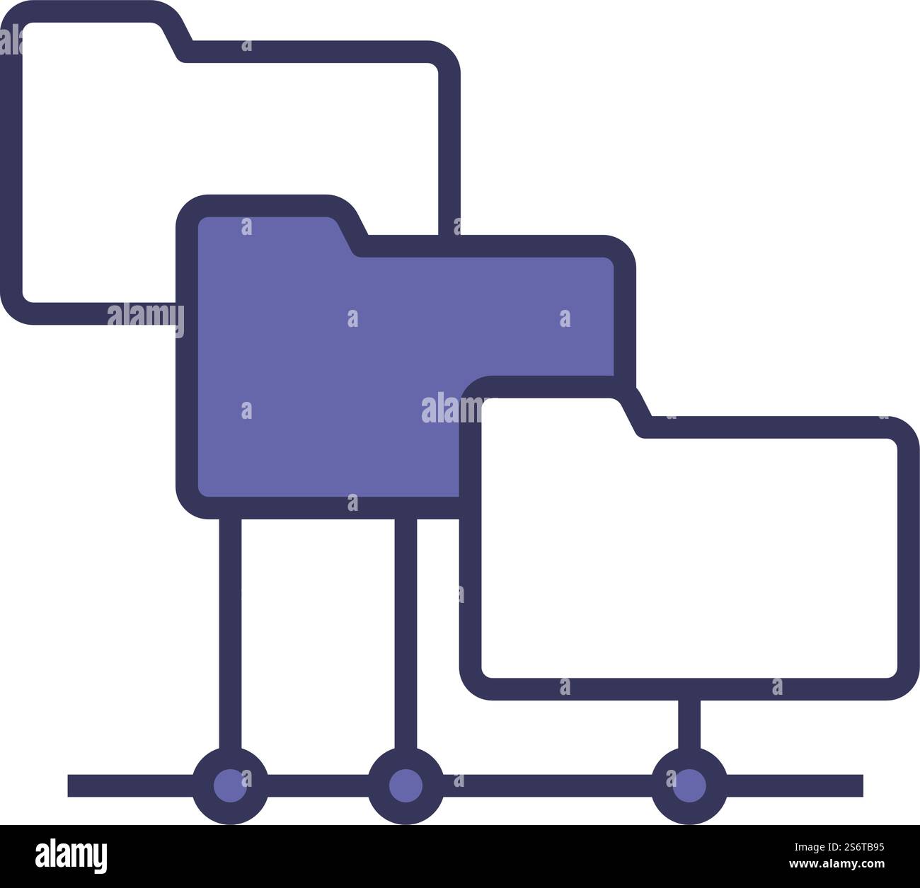 Folder Network Icon. Editable Bold Outline With Color Fill Design ...