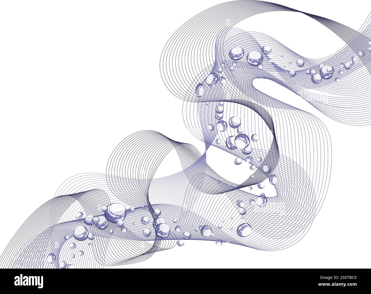 Abstract wave element from thin lines. Stylized line art background in ...
